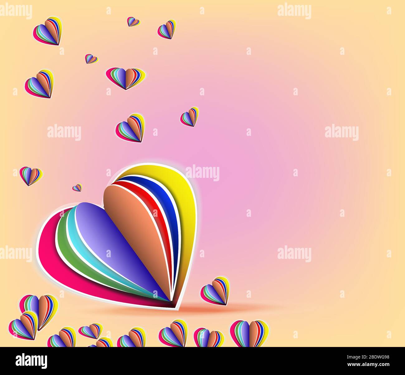 Many color love heart design card Stock Vector Image & Art - Alamy