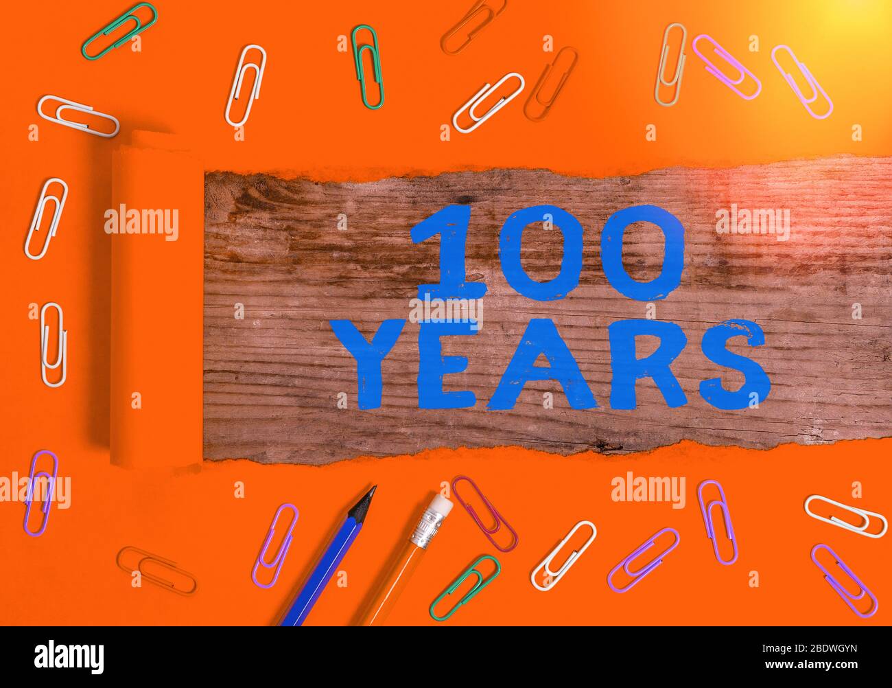 Handwriting text 100 Years. Conceptual photo Remembering special day ...