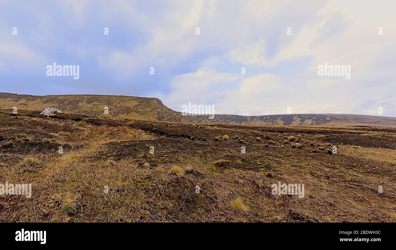 Mountains with rocks and peatland in Wicklow national park, Dublin ...