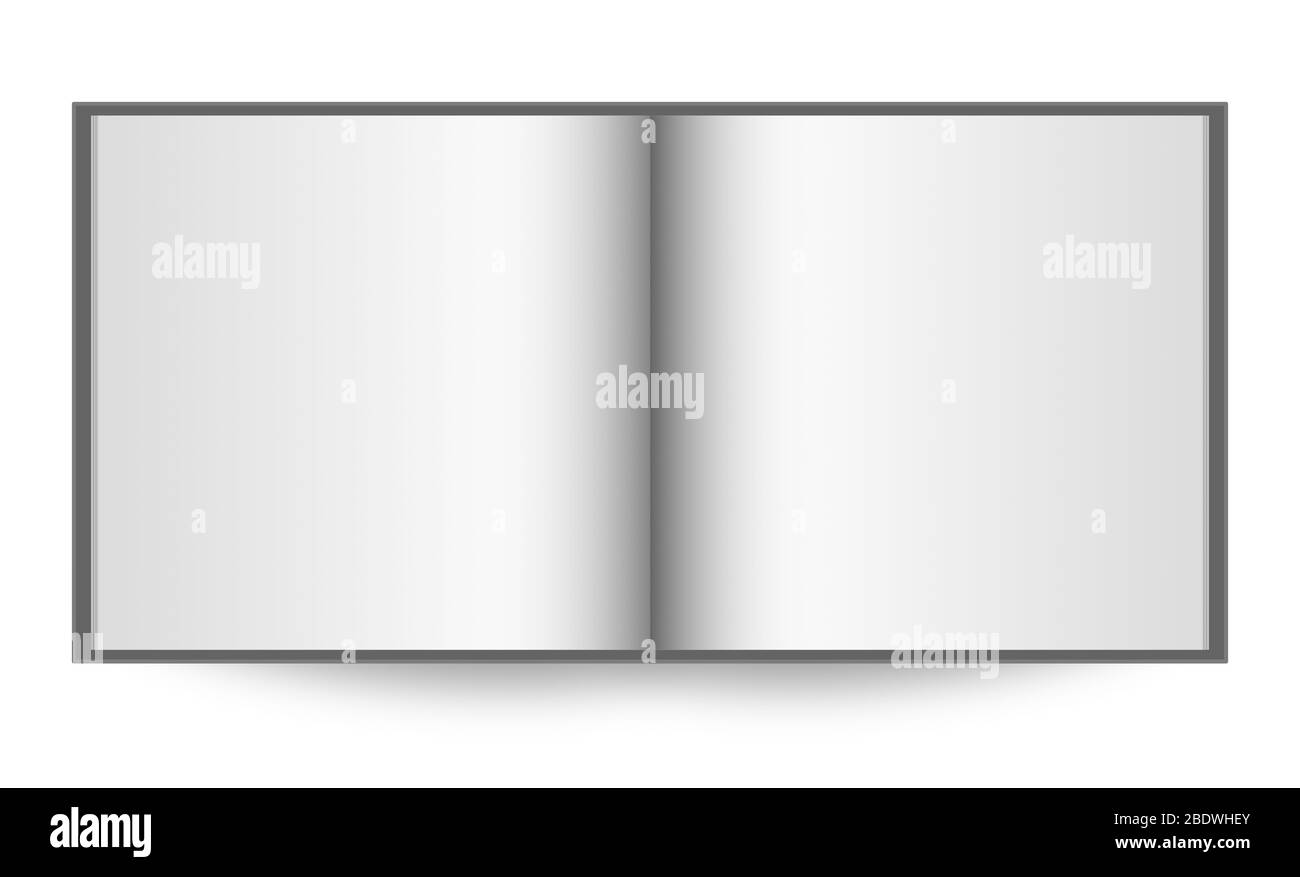 Blank open book isolated on white background Stock Photo - Alamy