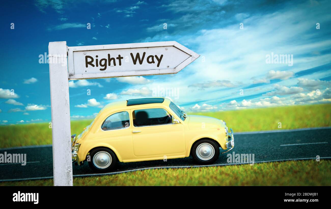 Street Sign the Direction Way to Right Way Stock Photo - Alamy
