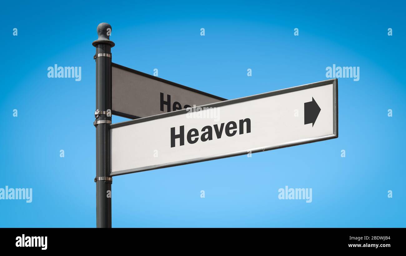 Street Sign the Direction Way to Heaven Stock Photo - Alamy
