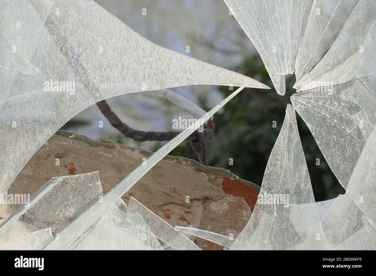 Shattered glass, old broken window Stock Photo - Alamy