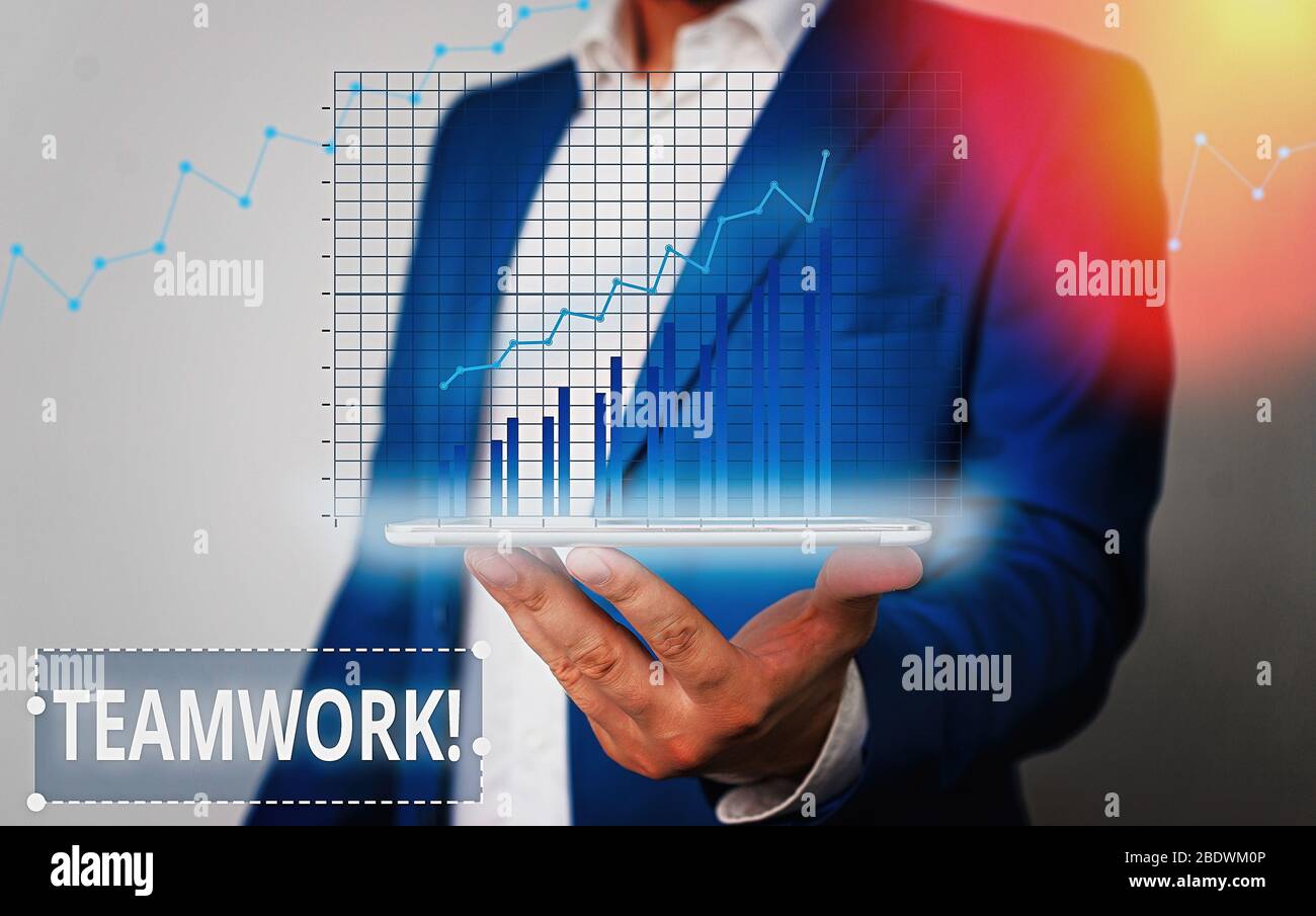 Writing note showing Teamwork. Business concept for combined action of ...