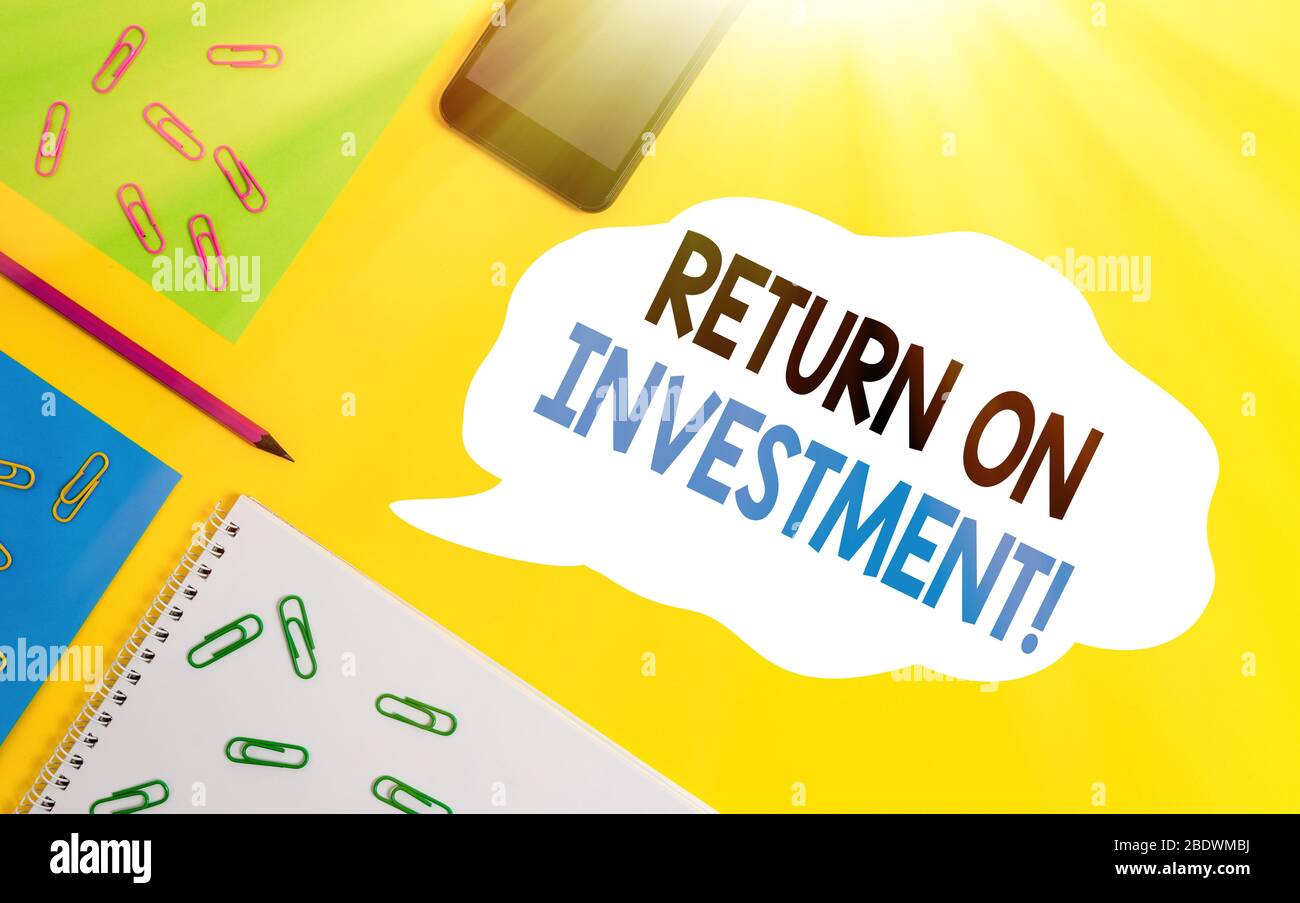 Conceptual hand writing showing Return On Investment. Concept meaning ...
