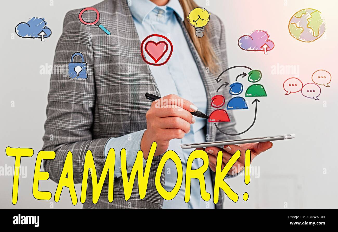 Word writing text Teamwork. Business photo showcasing combined action ...