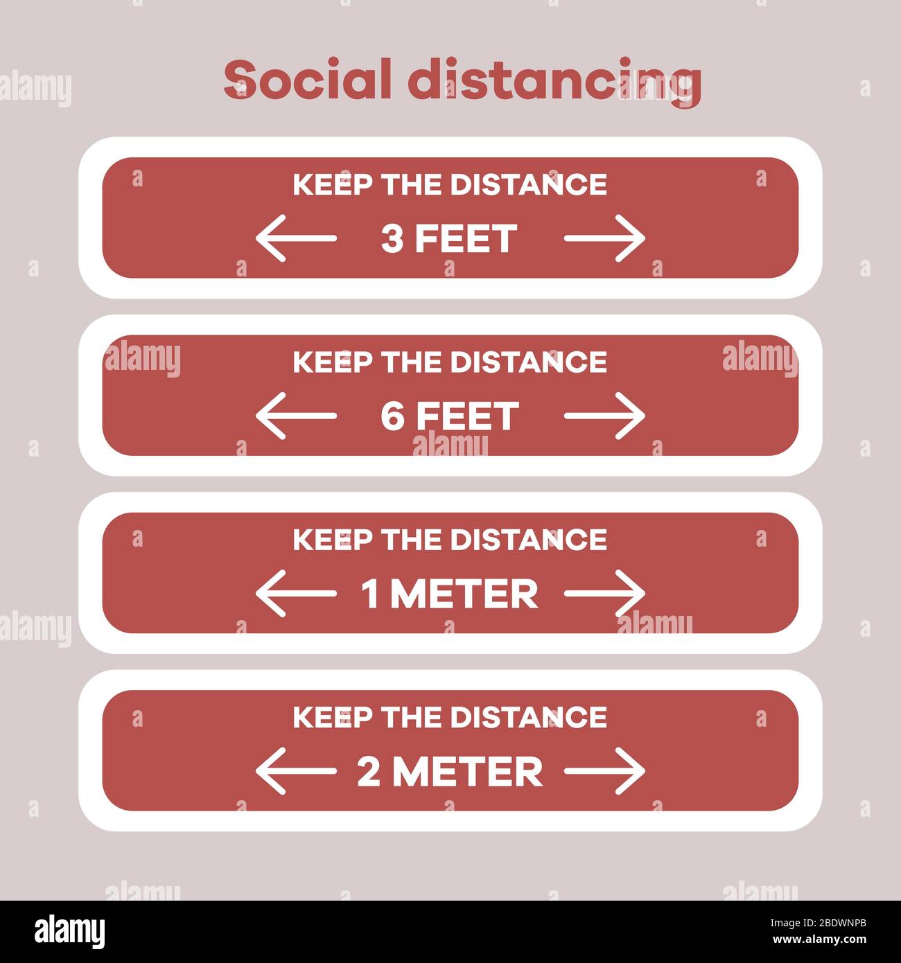 Vector illustration Keep distance. Social distancing. Chinese ...