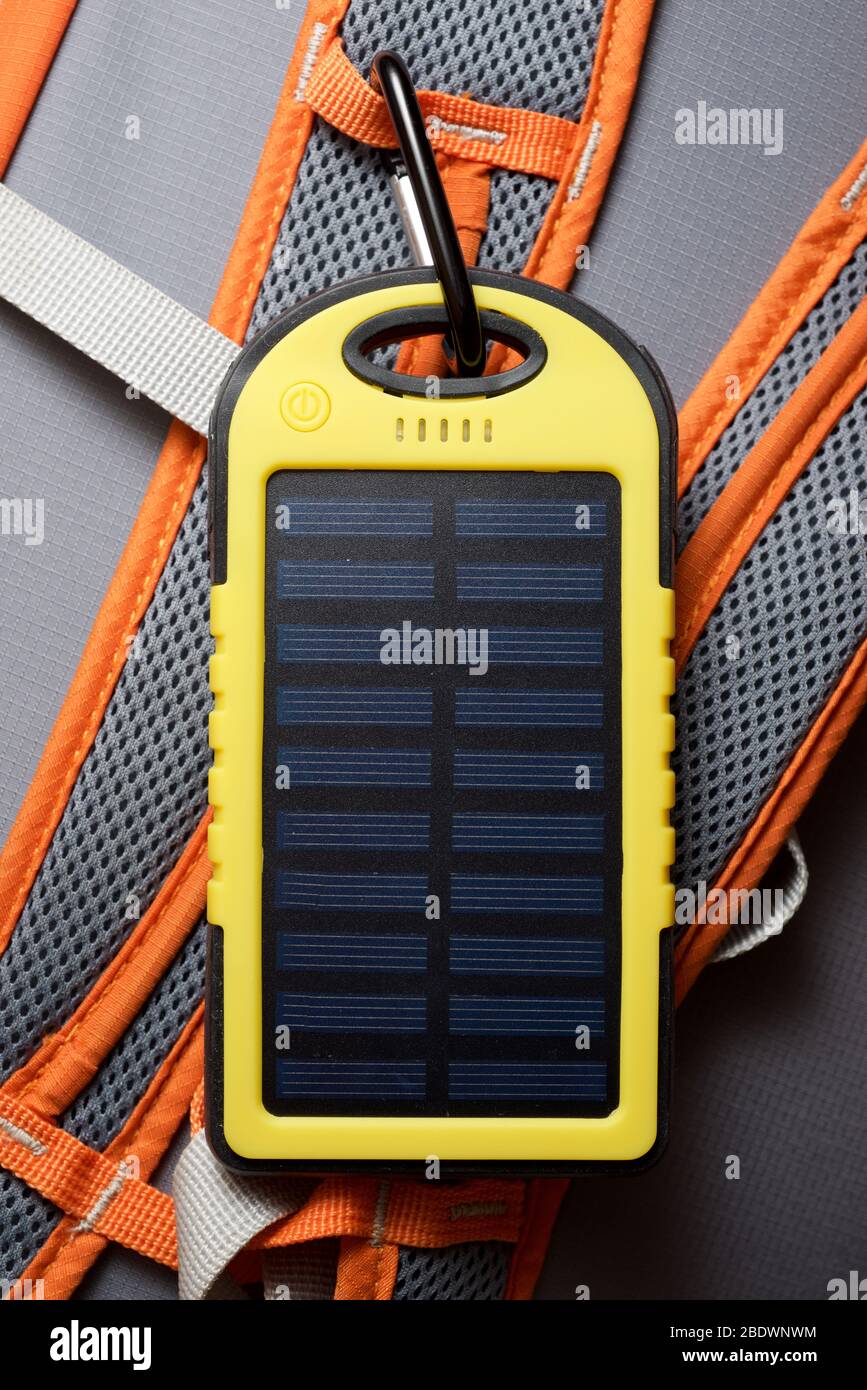 Portable solar cell for nature excursions Stock Photo - Alamy