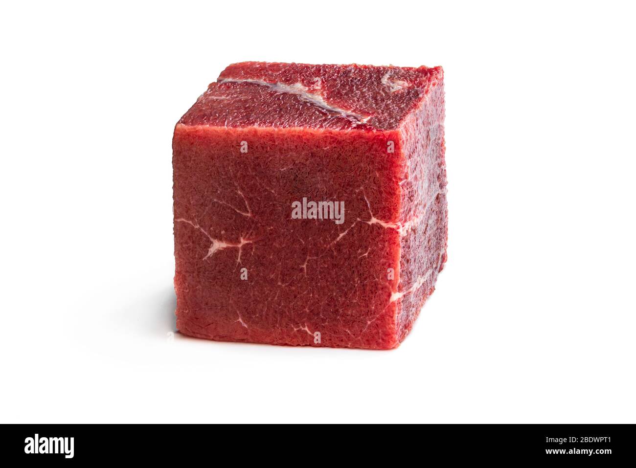 Piece of meat cubic shape concept of routinely eaten food Stock Photo ...