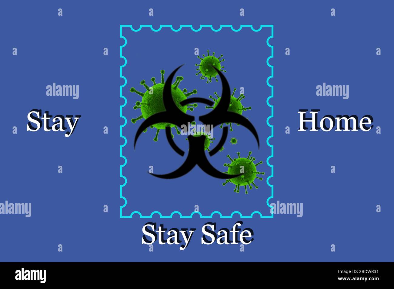 Coronavirus covid-19 stay at home and stay safe sign concept Stock ...