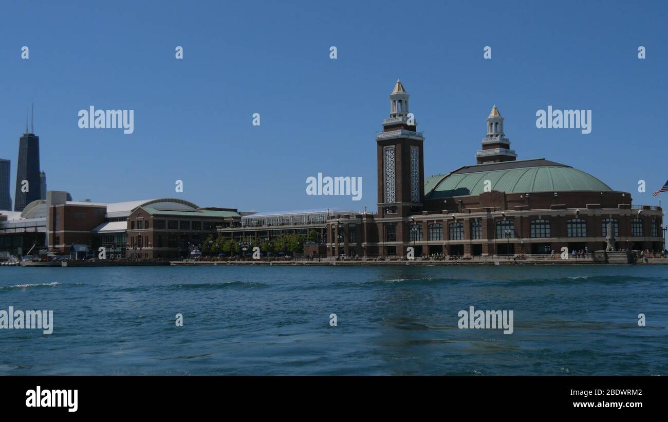 Chicago Navy Pier is a popular landmark at Lake Michigan - CHICAGO ...