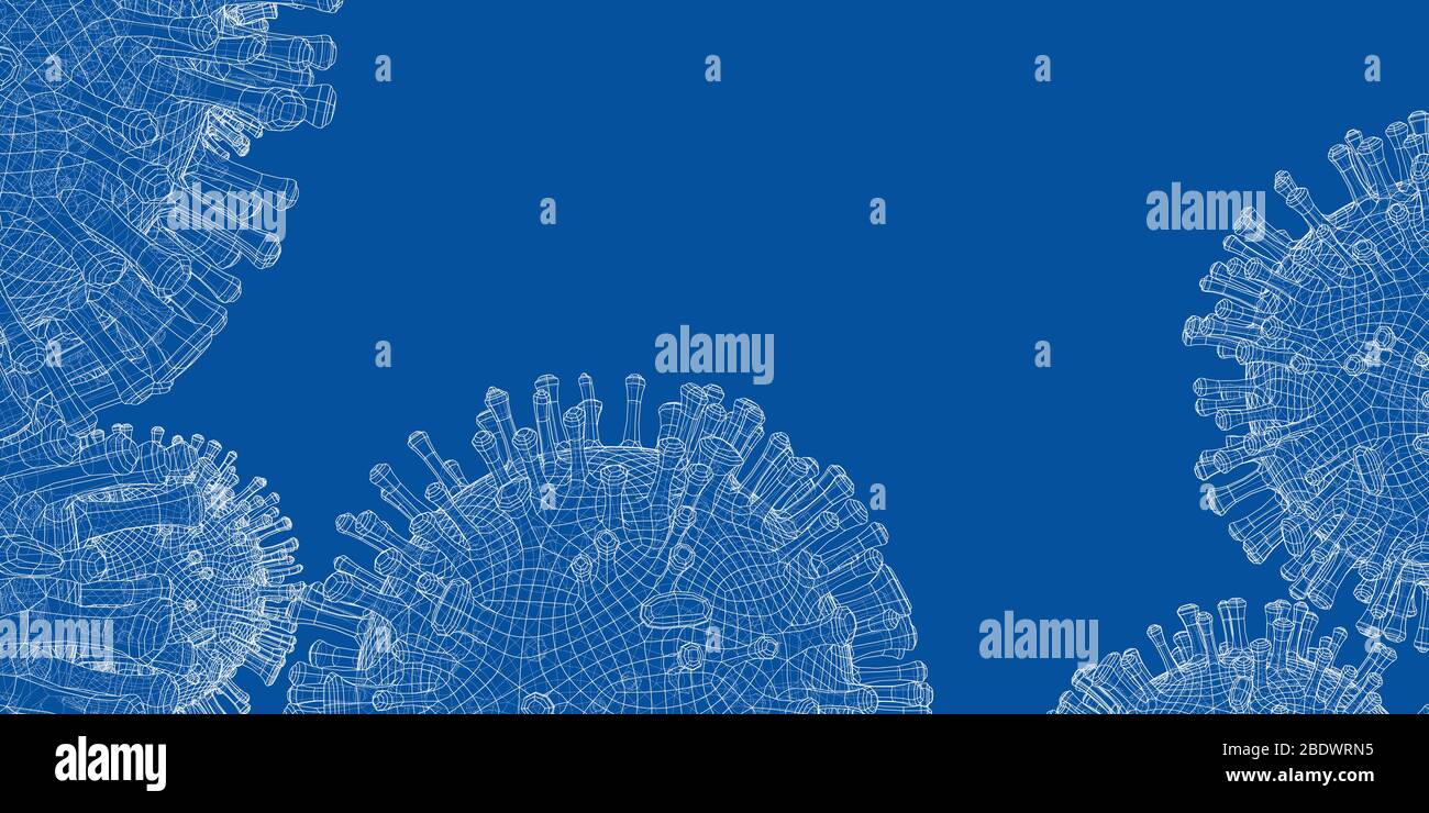 Vector wire-frame model of a virus Stock Vector Image & Art - Alamy