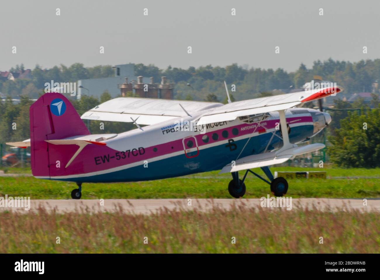 August 30, 2019. Zhukovsky, Russia. Light multi-purpose aircraft ...