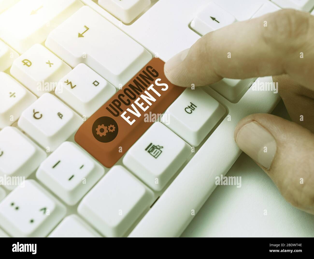 Writing note showing Upcoming Events. Business concept for the ...