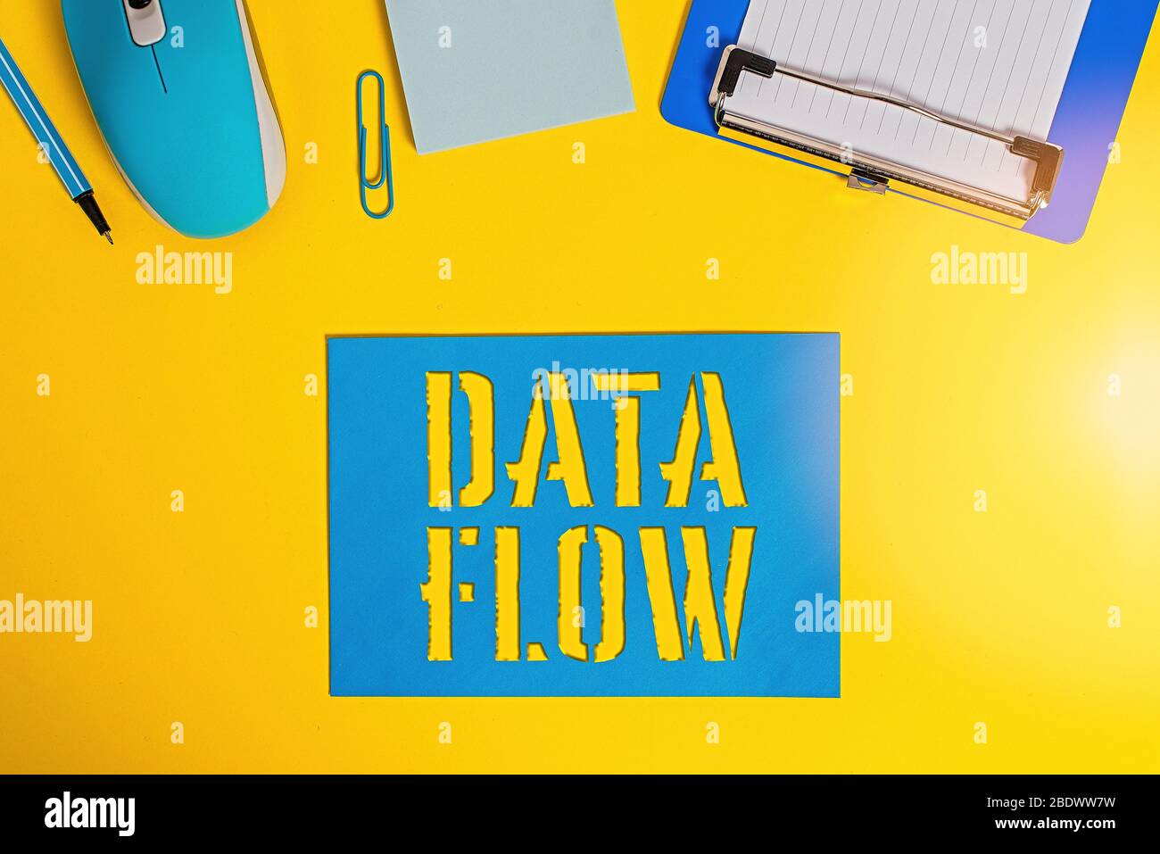 Conceptual hand writing showing Data Flow. Concept meaning the movement of data through a system ...