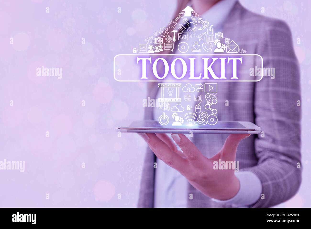 Conceptual hand writing showing Toolkit. Concept meaning set of tools ...
