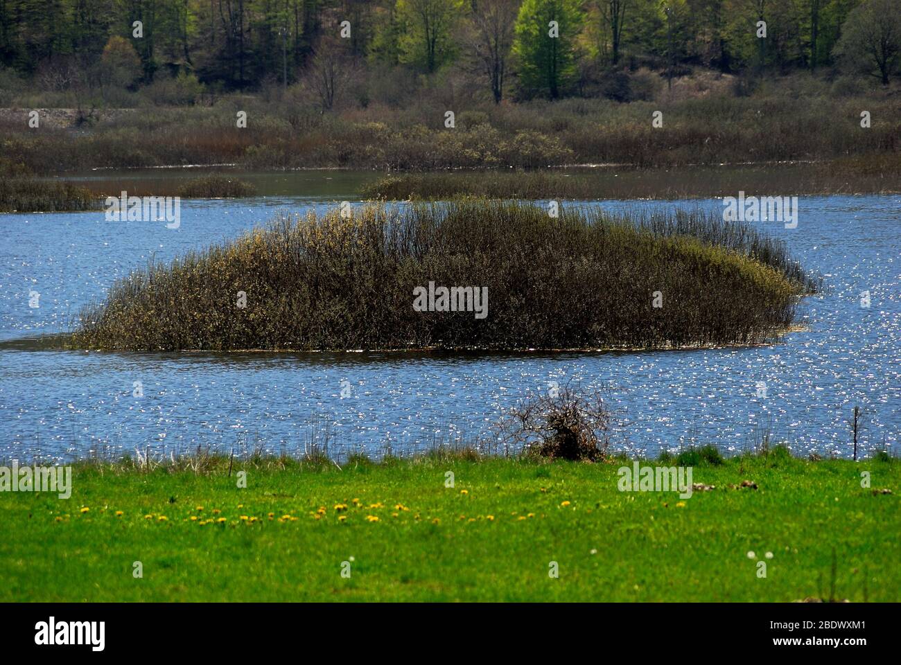 The Matese lake. The Matese is a chain of mountains in southern Italy ...