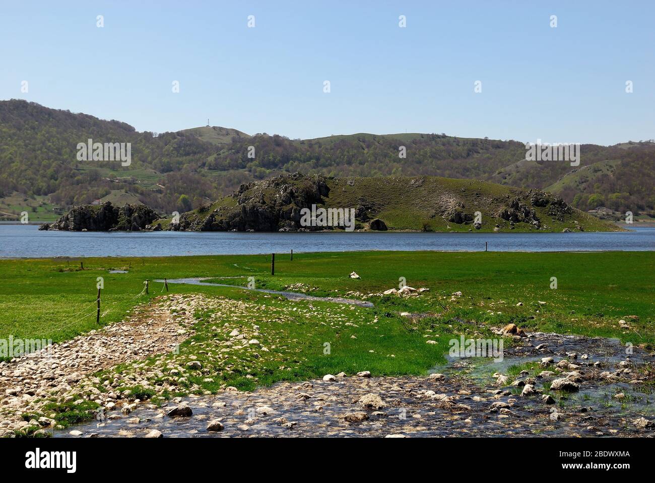 The Matese lake. The Matese is a chain of mountains in southern Italy ...