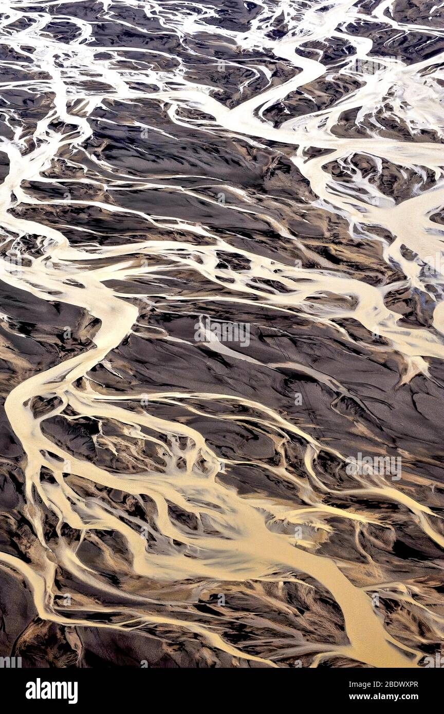 Europe - Iceland, Estuary River Pjorsa Area Stock Photo - Alamy
