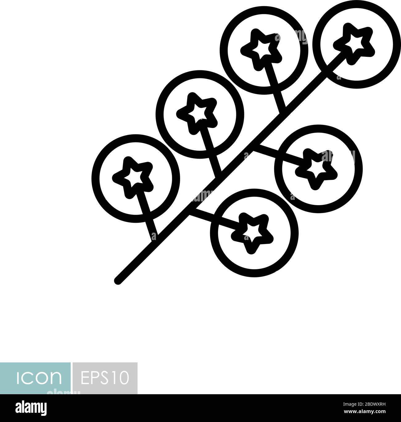 Cherry tomatoes vector icon. Barbecue and bbq grill sign. Vegetable ...