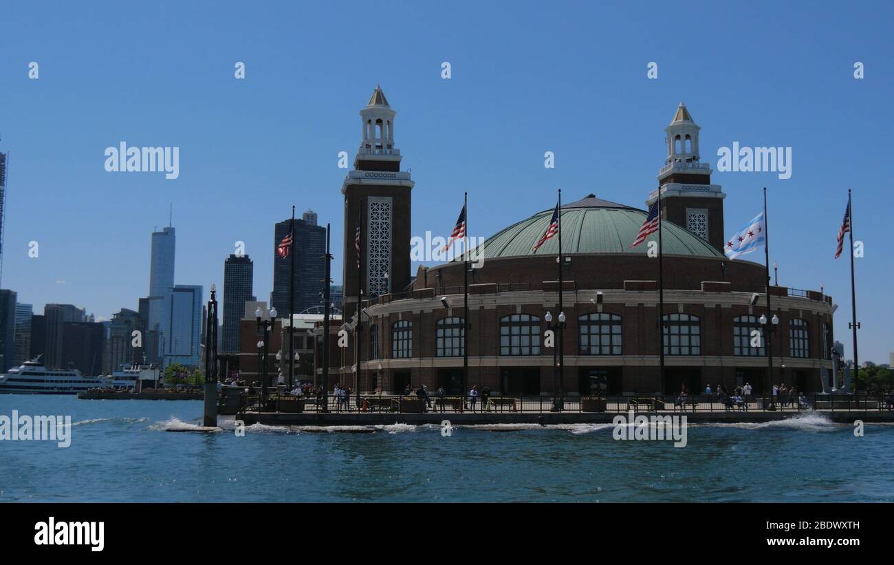 Chicago Navy Pier is a popular landmark at Lake Michigan - CHICAGO ...
