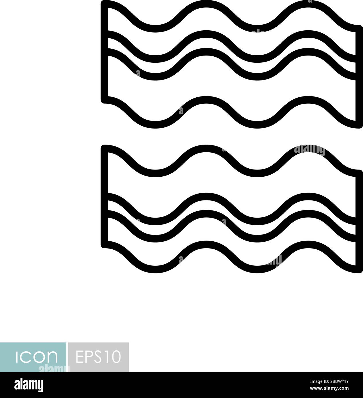 Bacon Strips vector icon food meat. Barbecue and bbq grill sign. Graph ...