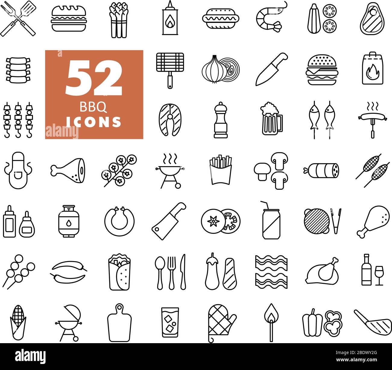 Barbecue and bbq grill icon set. Graph symbol for cooking web site and ...