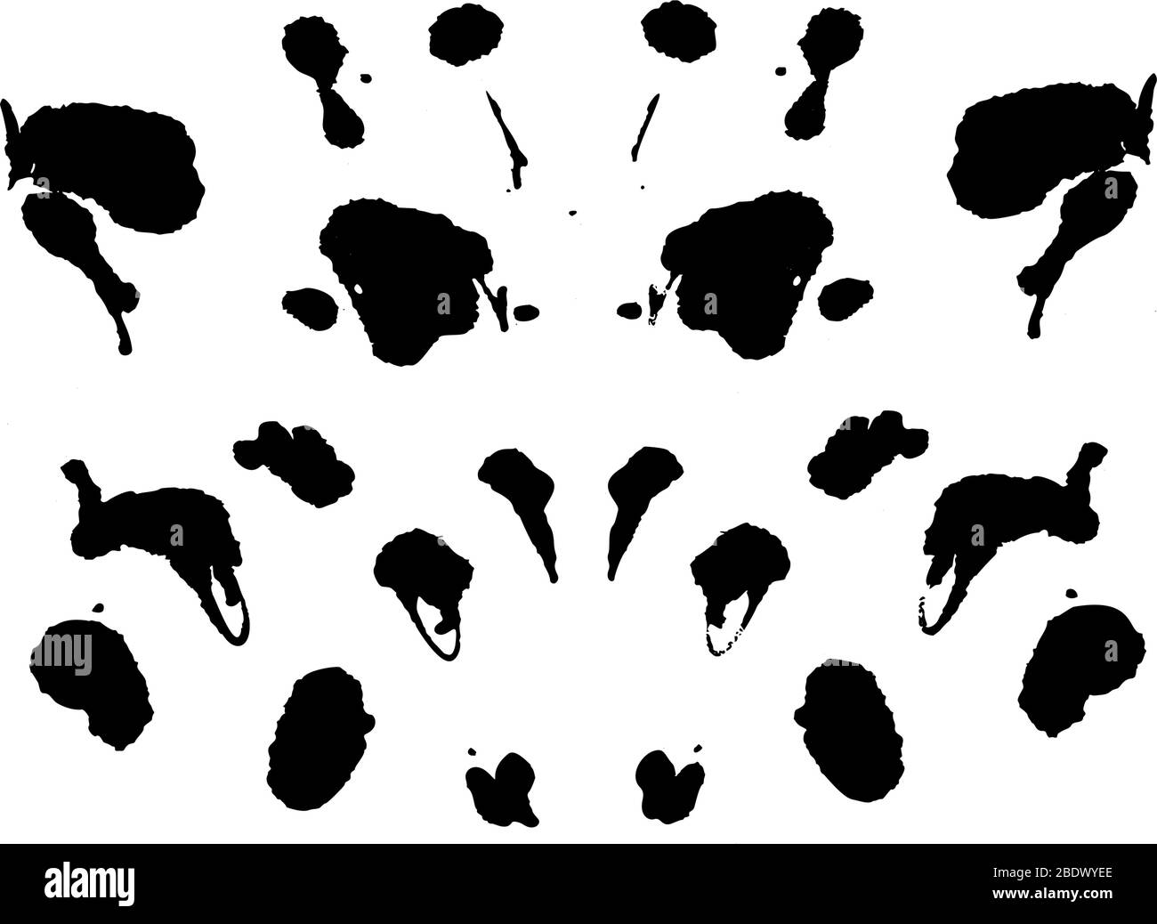 Rorschach inkblot test illustration, random symmetrical abstract ink ...