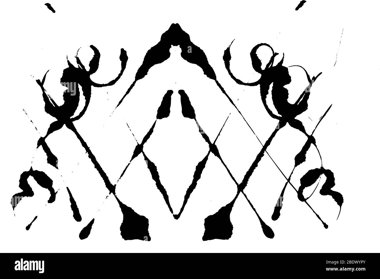 Rorschach inkblot test illustration, random symmetrical abstract ink ...