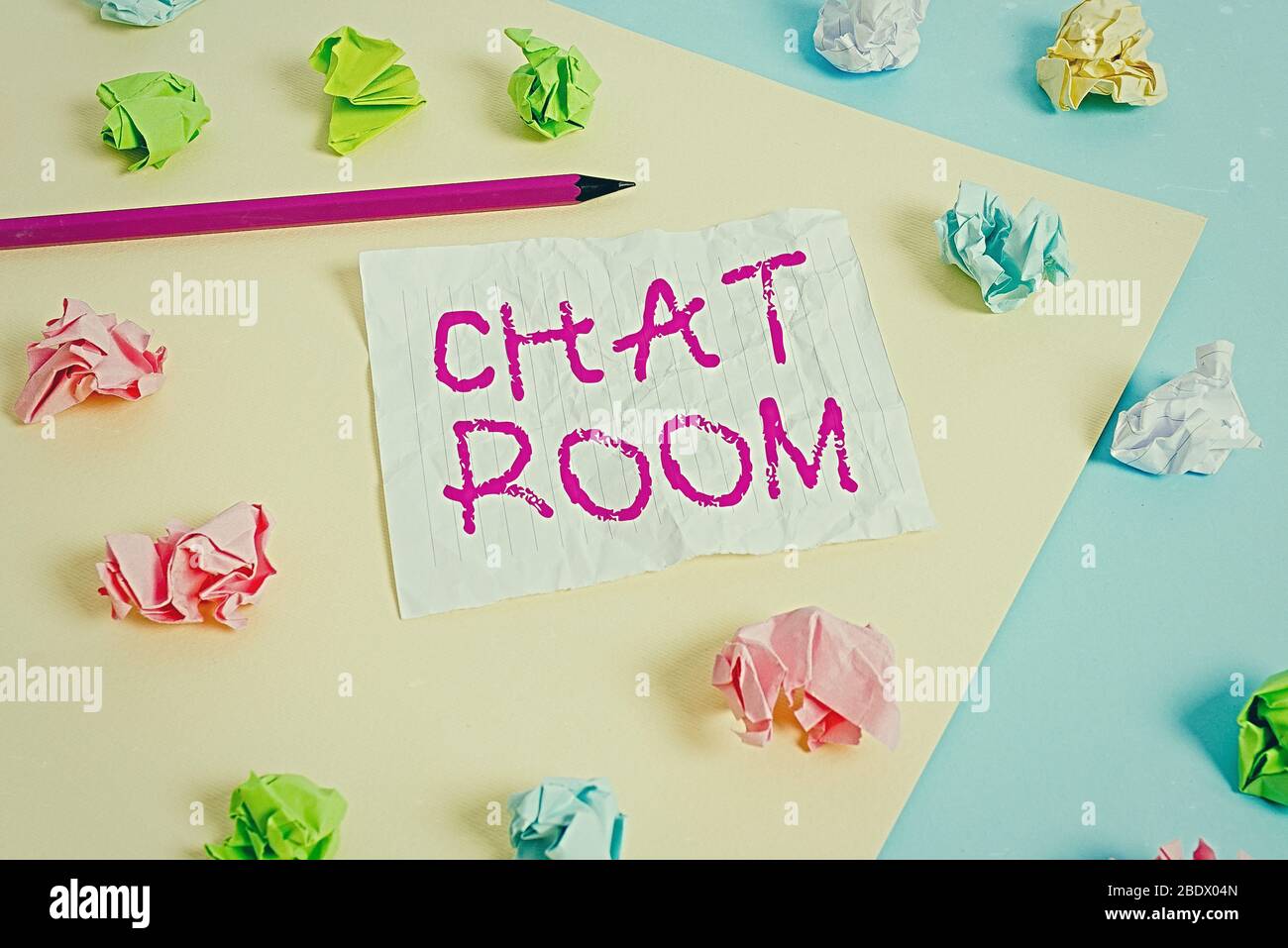 Text sign showing Chat Room. Business photo showcasing area on the ...