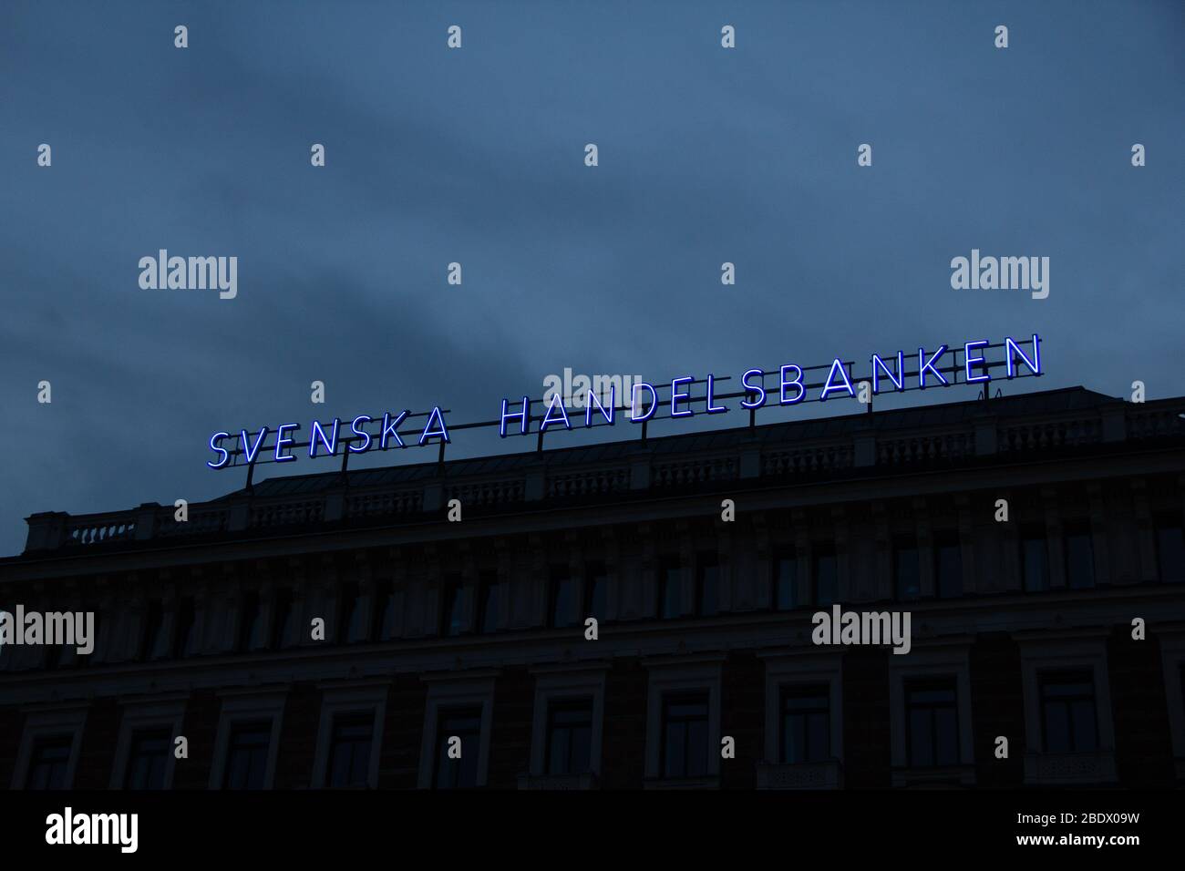 Stockholm, Sweden - July 14, 2019: The neon sign of the Swedish bank ...