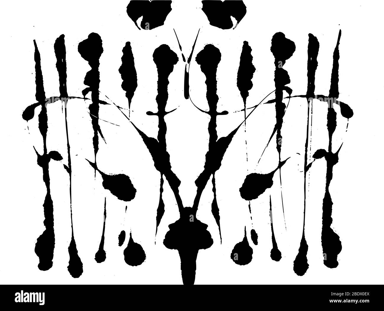 Rorschach inkblot test illustration, random symmetrical abstract ink ...