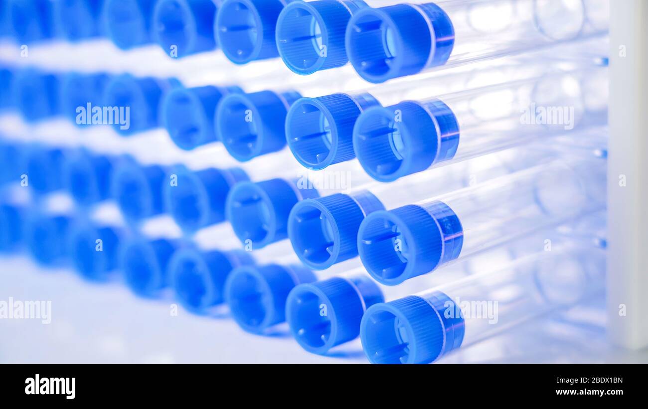 Test tubes blue liquid inside hi-res stock photography and images - Alamy