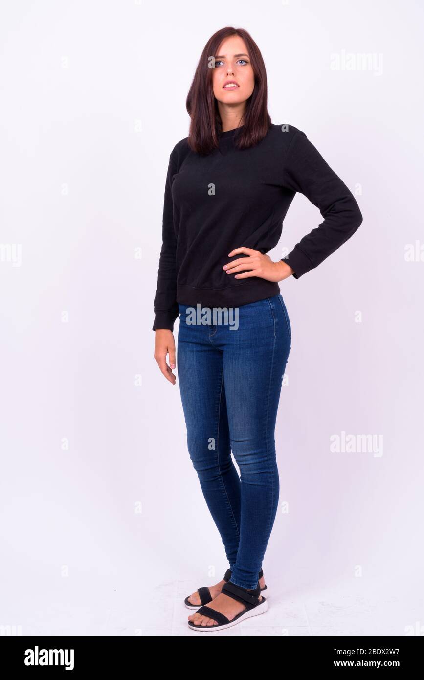 Shot young caucasian female hi-res stock photography and images - Alamy
