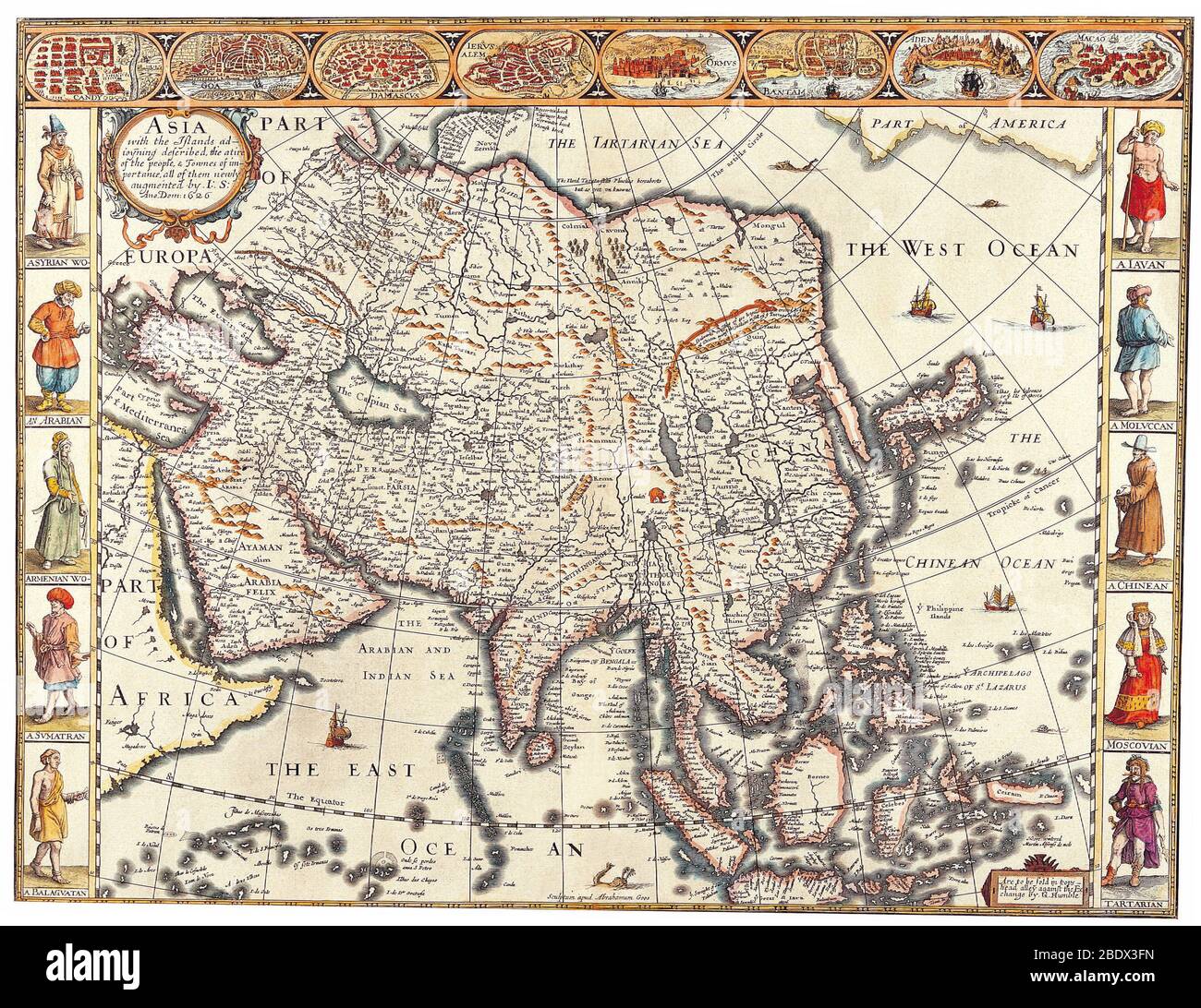 John Speed, Asia Map, 1626 Stock Photo - Alamy
