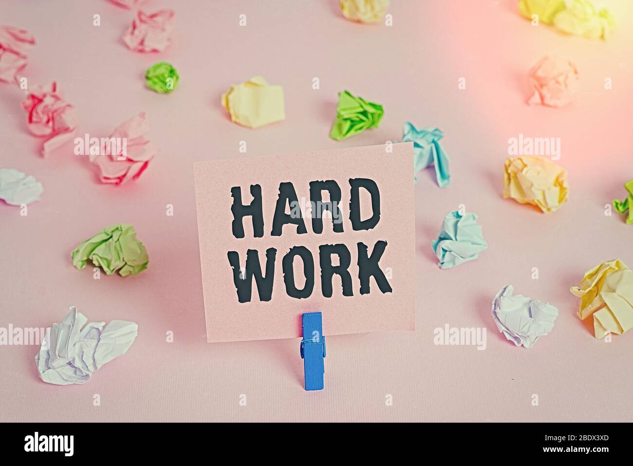 Text sign showing Hard Work. Business photo showcasing always putting a ...