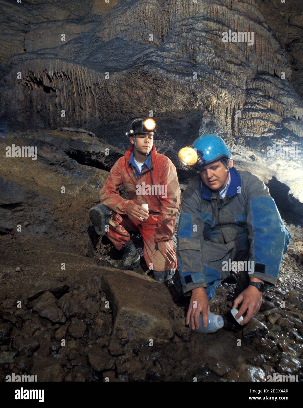 Limestone cave water sampling Stock Photo - Alamy