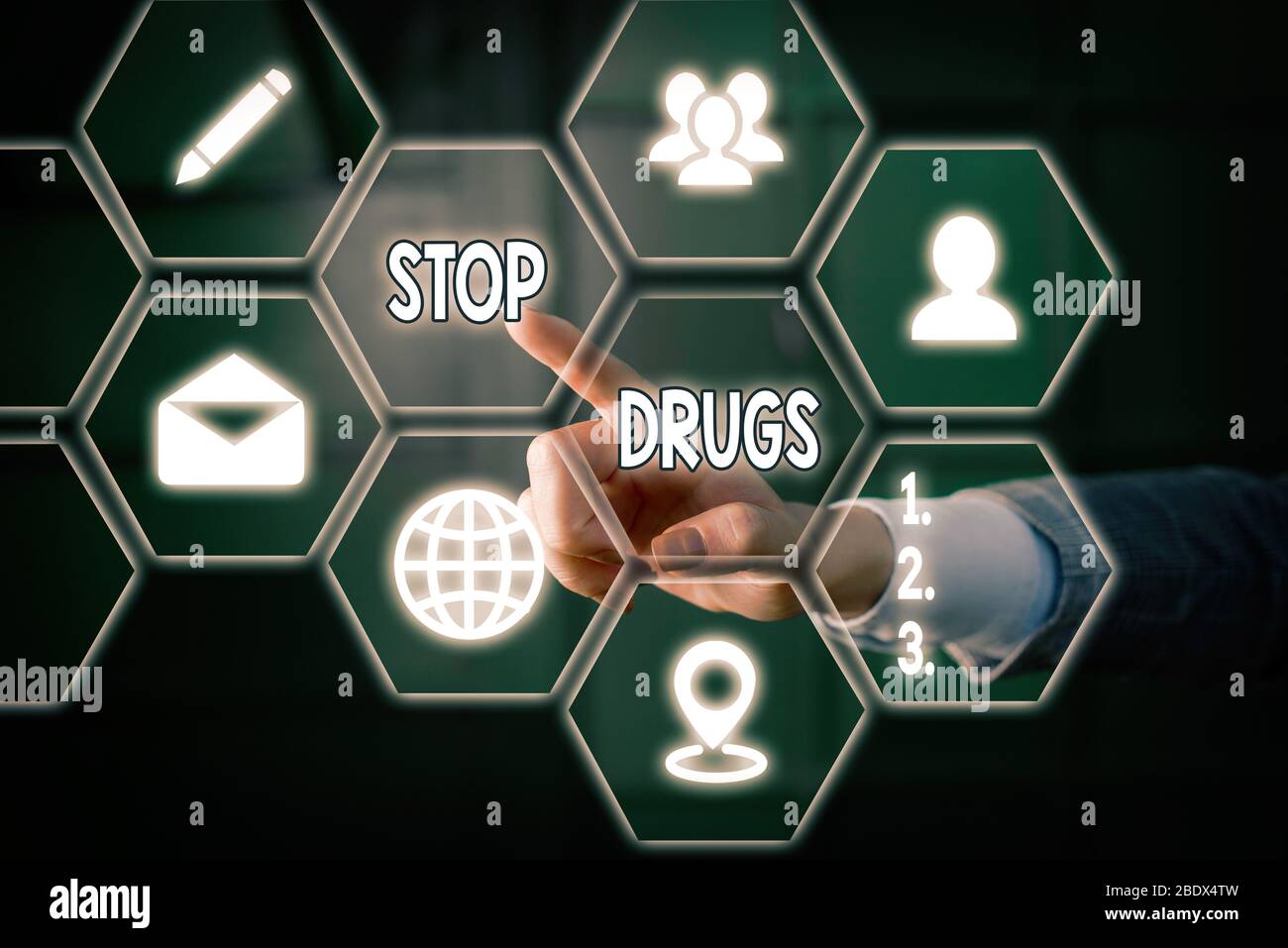 Handwriting text writing Stop Drugs. Conceptual photo put an end on ...