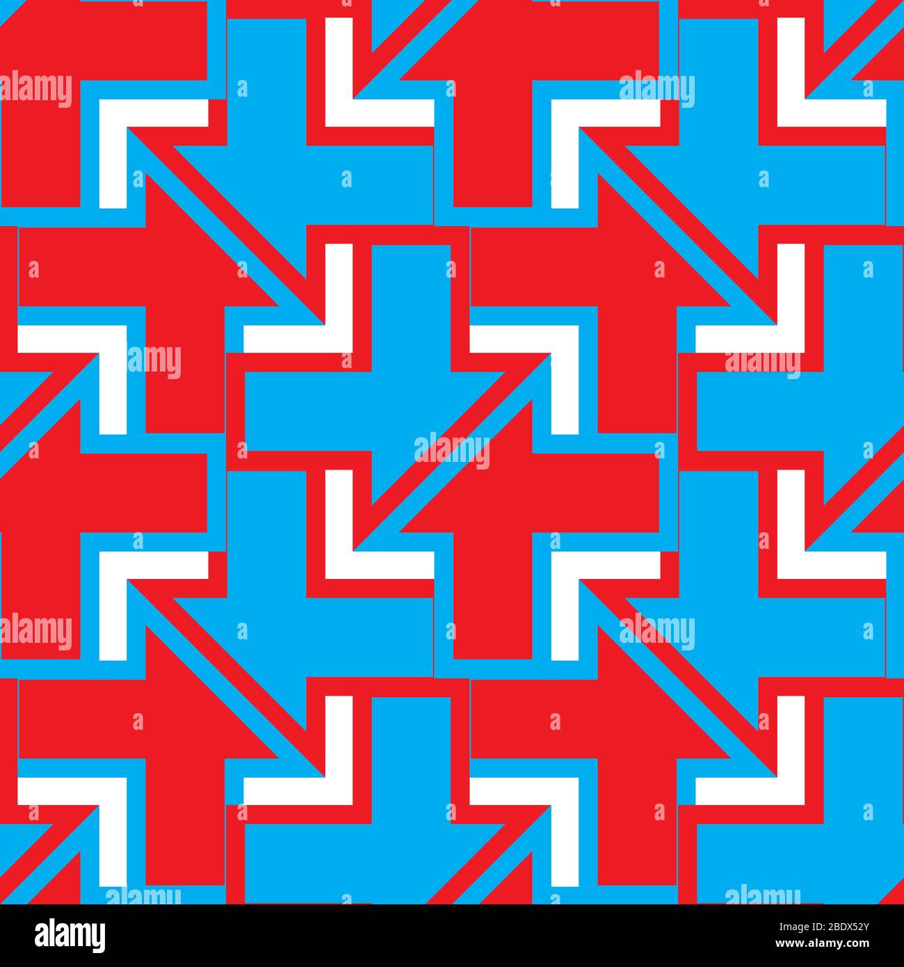 Seamless abstract geometric pattern in red blue and white colors ...