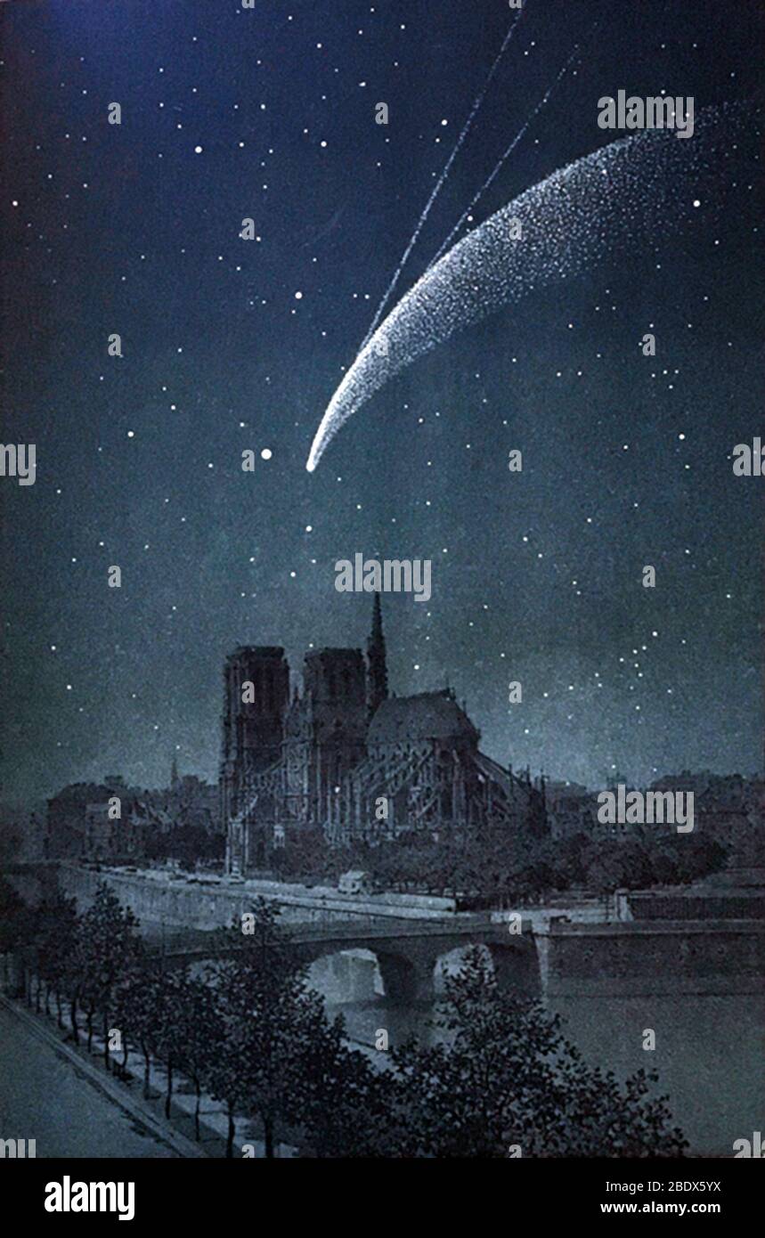 Comet Donati, Notre-Dame de Paris, 1858 Stock Photo - Alamy
