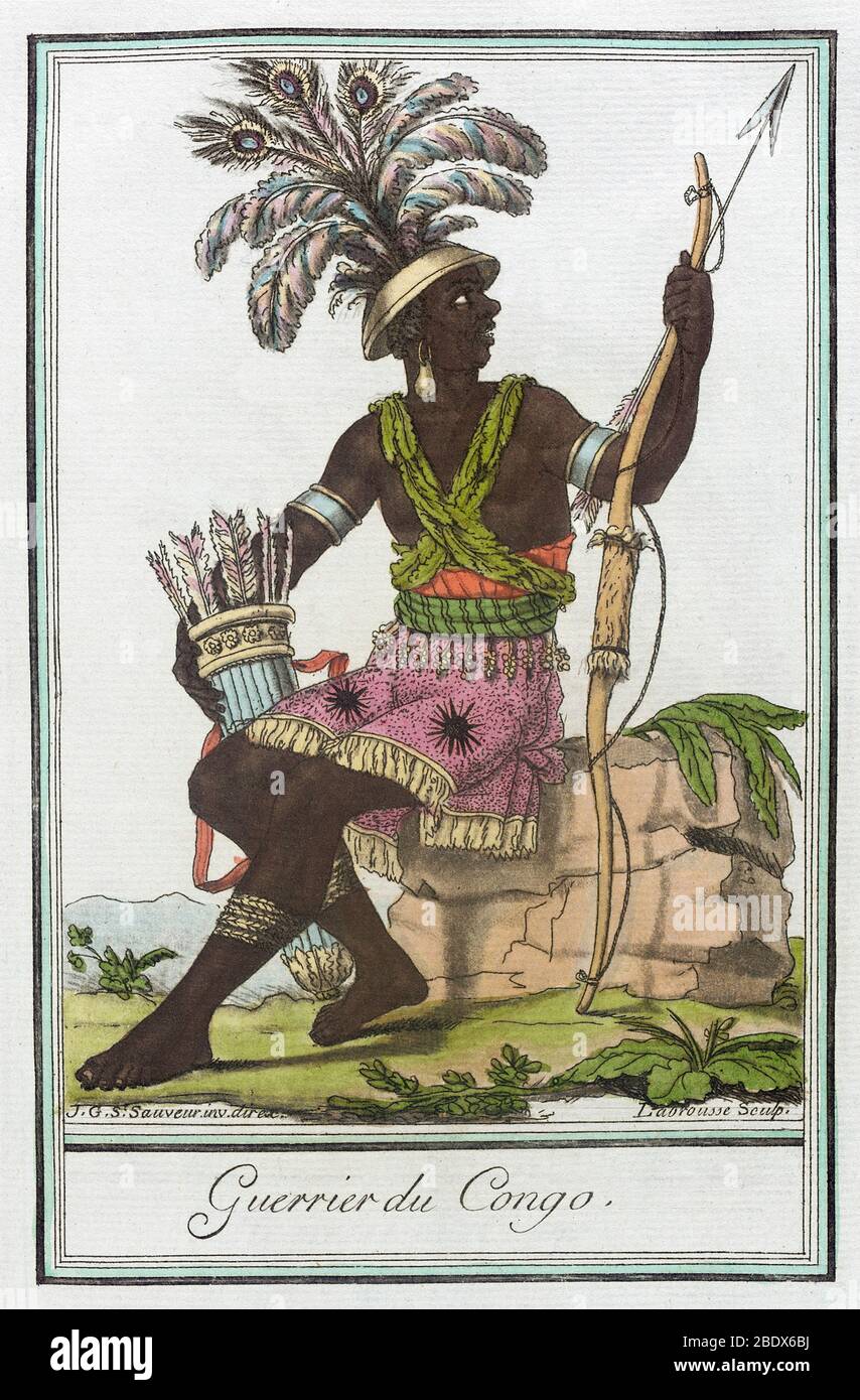Central Africa, Congo Warrior, 1797 Stock Photo - Alamy