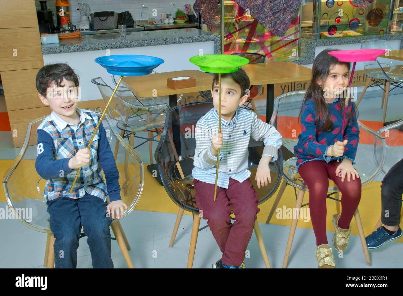 Fun with Spinning Plates .balancing a spinning plate. Kids learning how ...