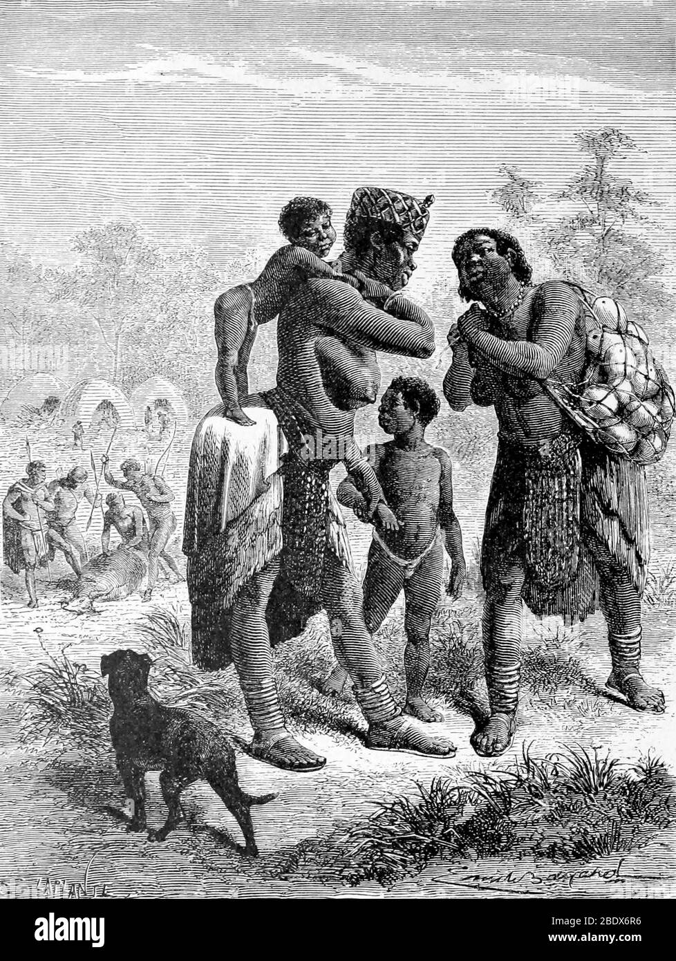 South Africa, Bushmen Women, 19th Century Stock Photo - Alamy