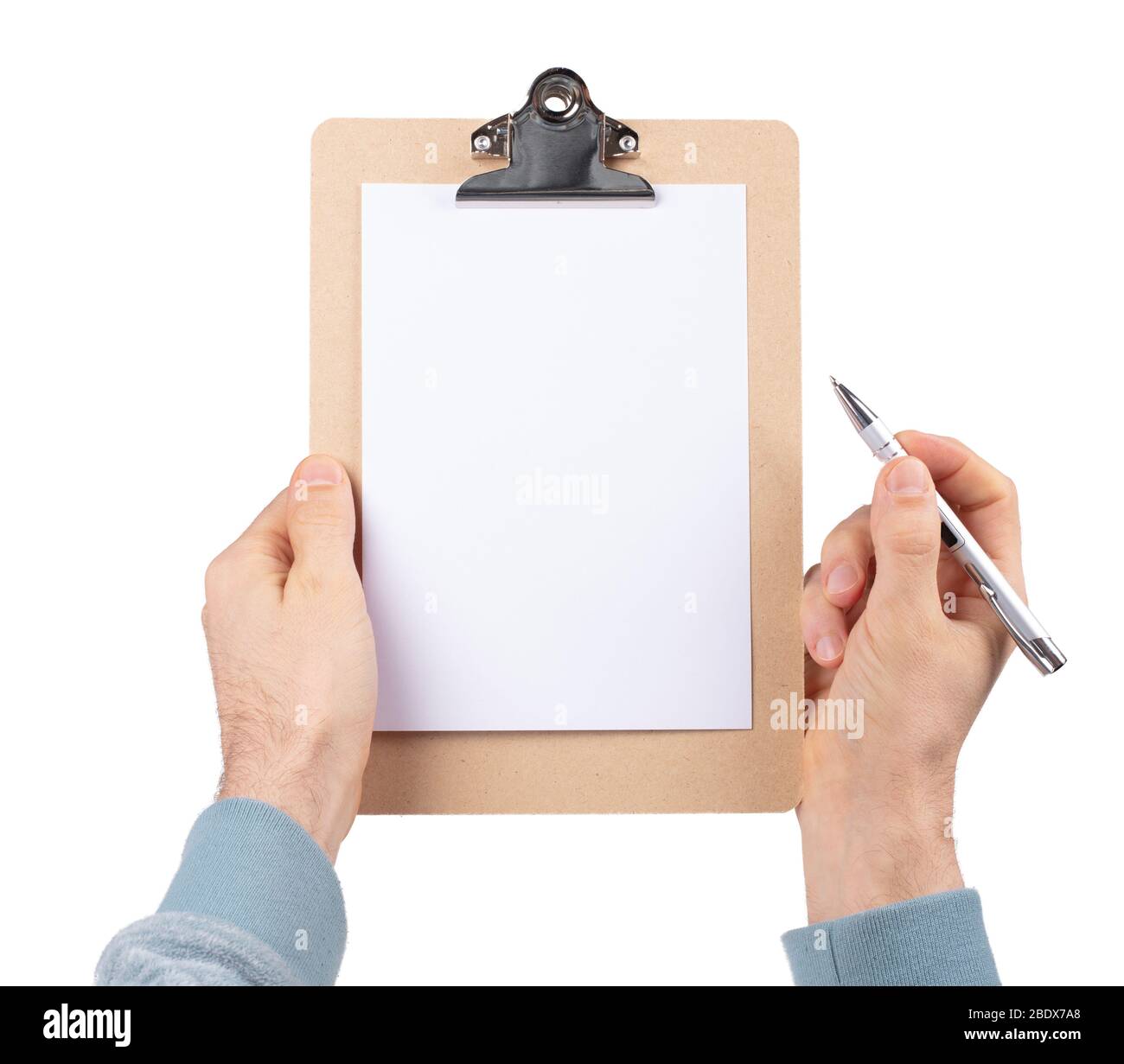 Wooden clipboard isolated on white background, clipping paths in Stock ...