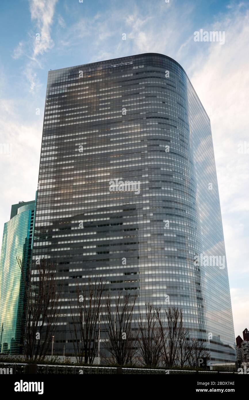 Dentsu Building with clouds. Shiodone, Tokyo, Japan Stock Photo - Alamy