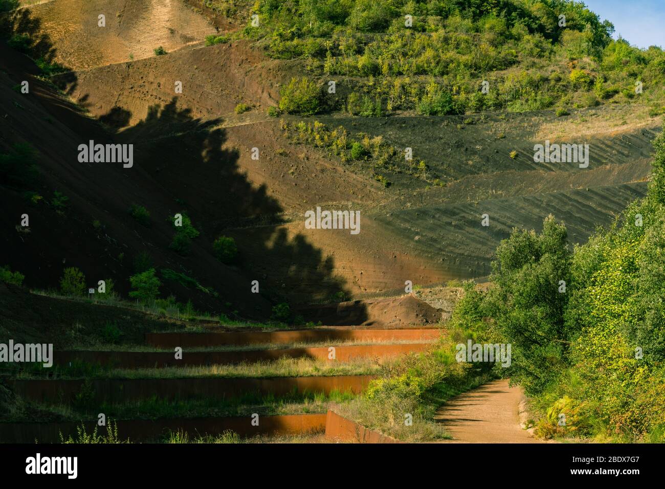 The picturesque crater of the Croscat Volcano (Garrotxa Natural Park ...