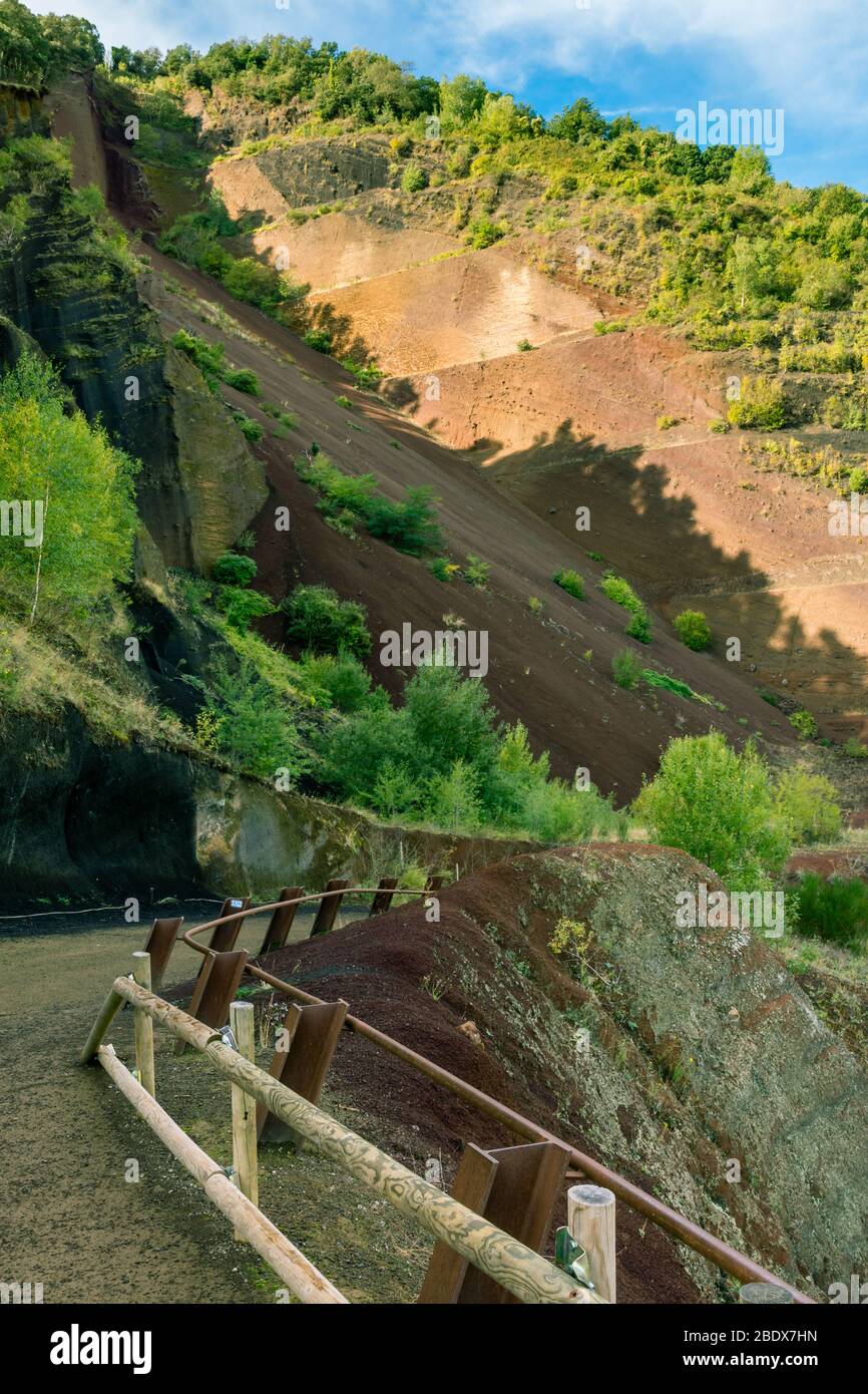The picturesque crater of the Croscat Volcano (Garrotxa Natural Park ...