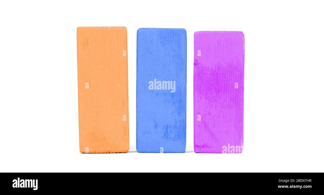 Vintage building blocks isolated on white background Stock Photo - Alamy