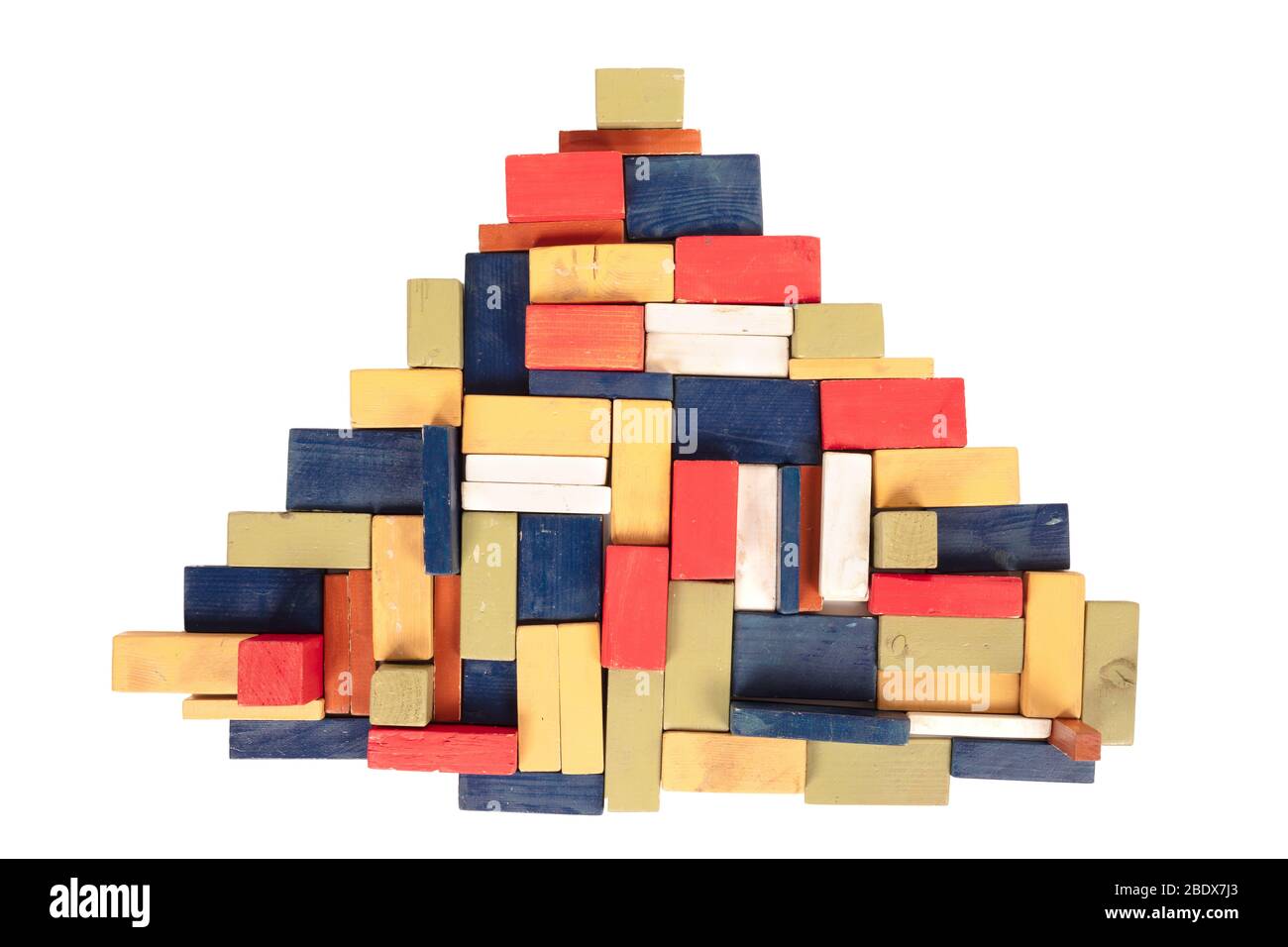 Vintage wooden blocks isolated on a white background Stock Photo - Alamy