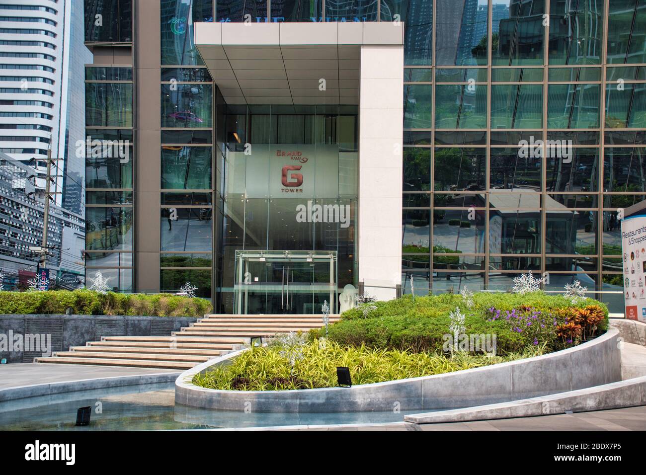 Bangkok, Thailand 04.09.2020: Entrance of the G Tower, it is one of the ...